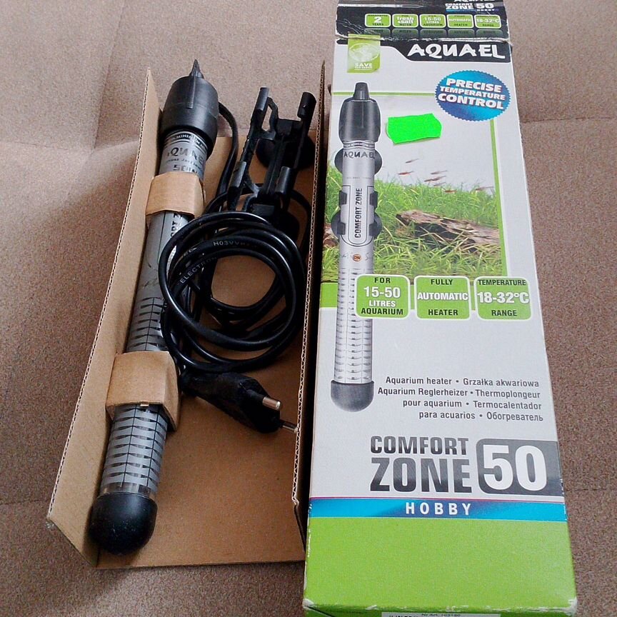 Обогреватель для аквариума aquael новый,50w