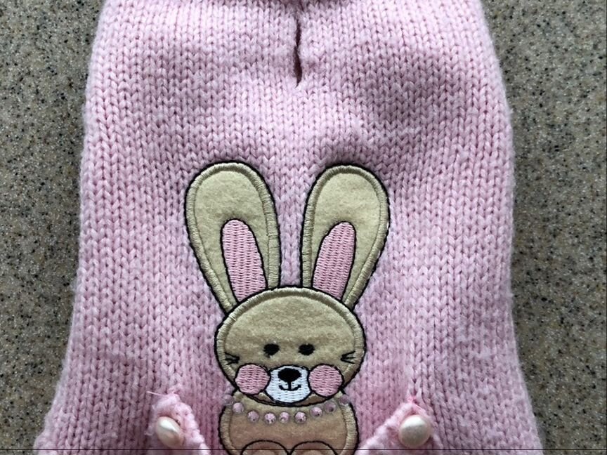 Шерстяной милый розовый свитер на йорка