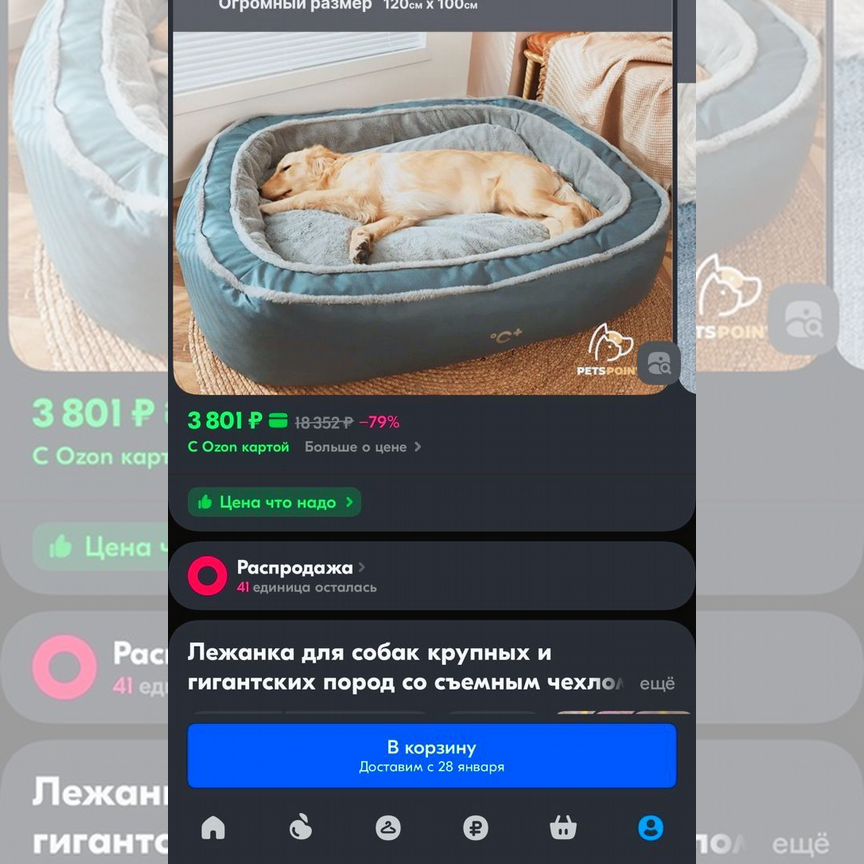 Новая Лежанка для крупных собак