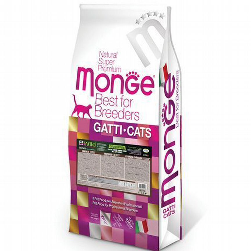 Корм для кошек Monge BWild,с буйволом 10кг