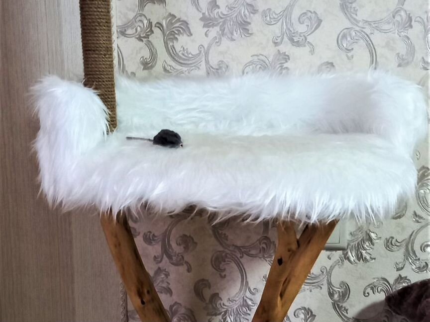 Стойка домик лежанка кот когтеточка джут мех полка