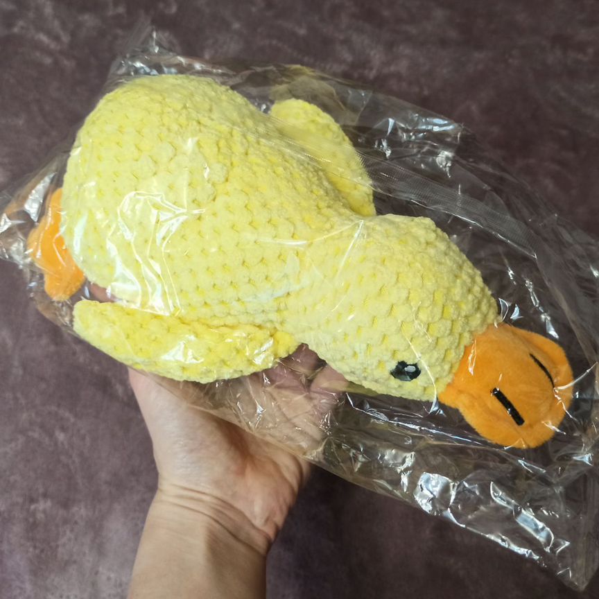 Игрушка мягкая жёлтая утка для собак, новая