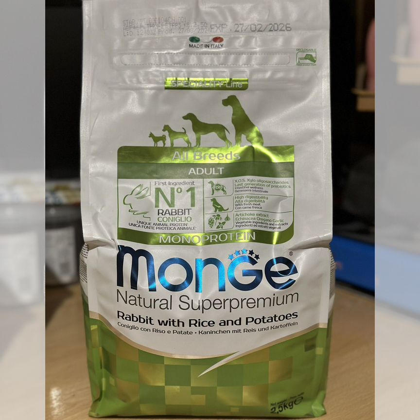 Monge кролик корм для собак