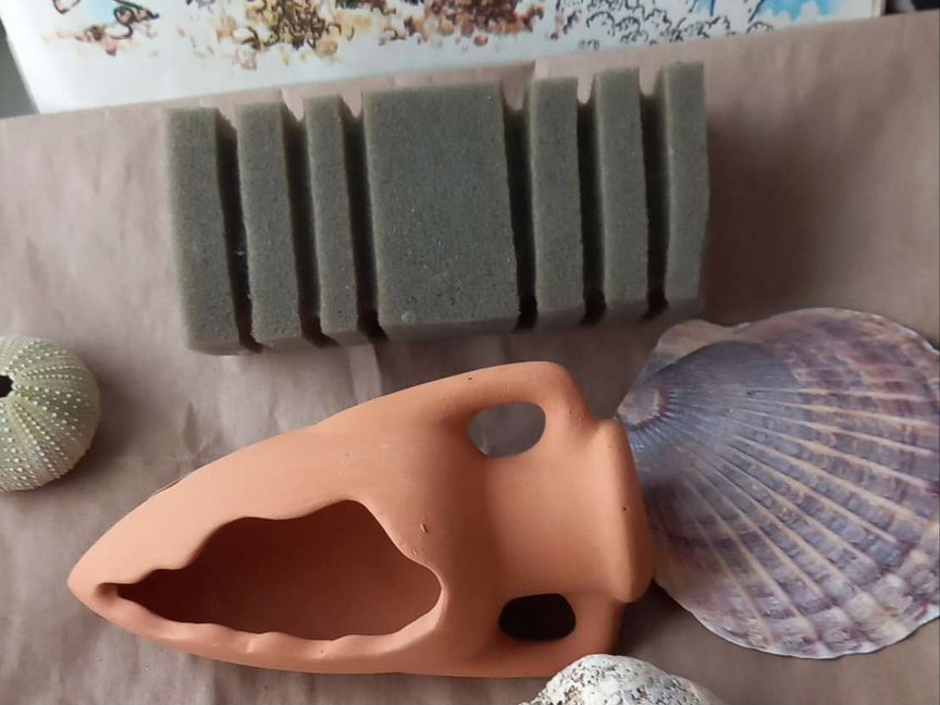 Грот для аквариума, губка для фильтра