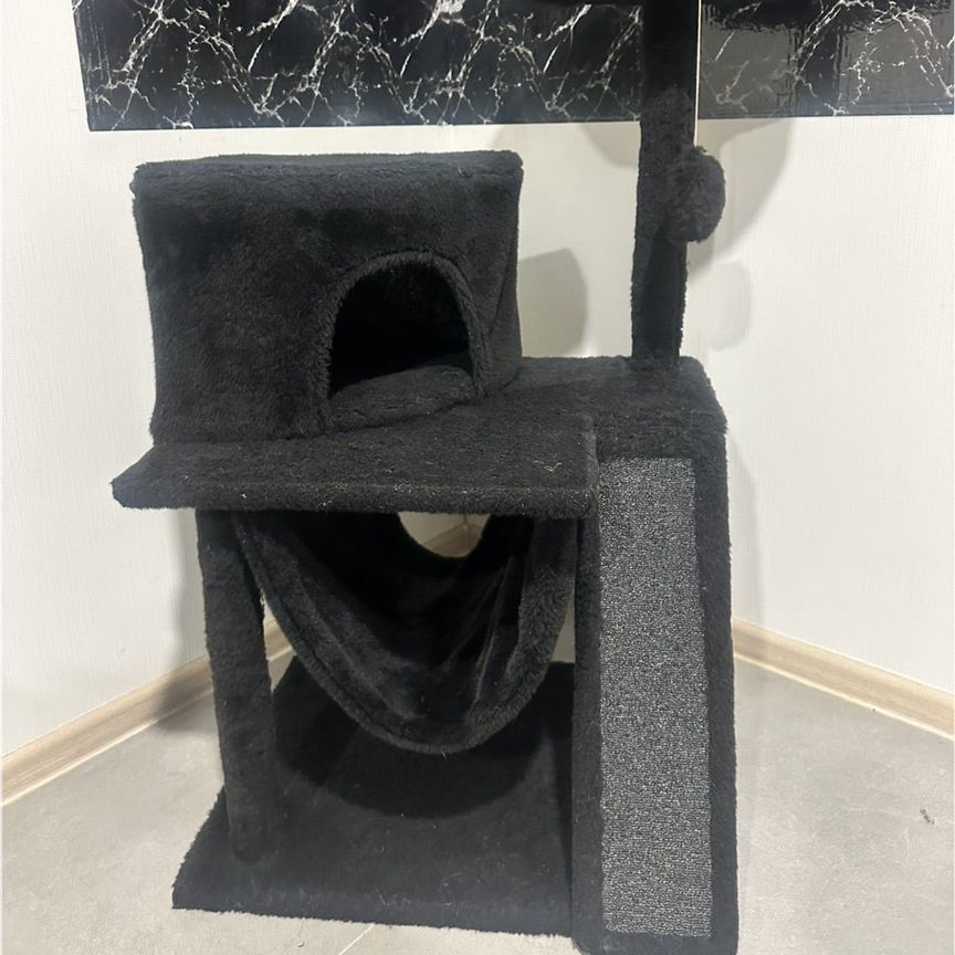 Когтеточка с домиком и лежанкой