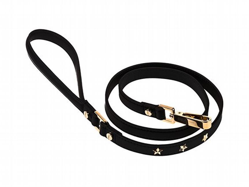 Frida Stud Star Кожаный чёрный поводок