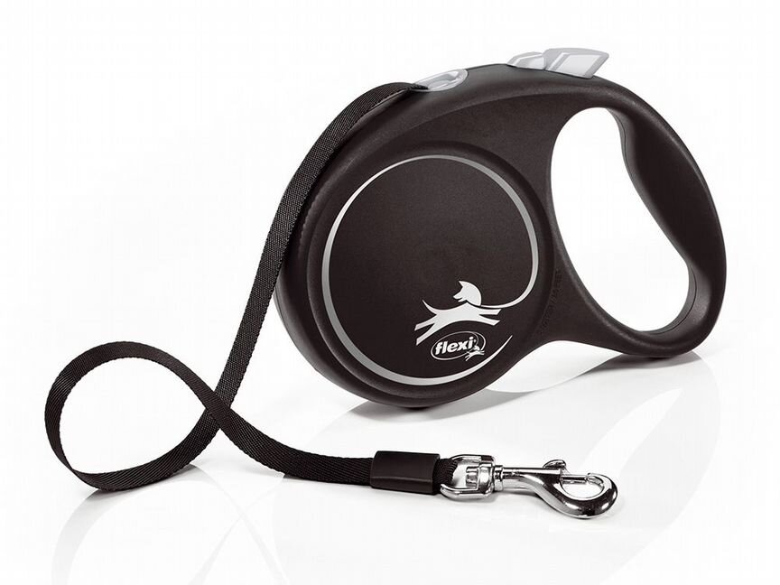 Поводок-рулетка для собак Flexi Black Design M 5 м