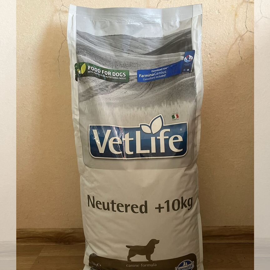 Корм Vet Life Neutered  10kg для стерилиз. собак