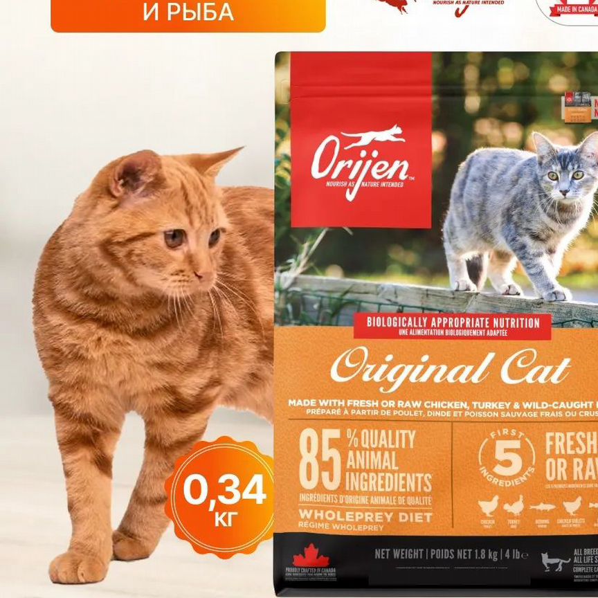 Cat orijen original CAT(Курица, индейка, рыба)