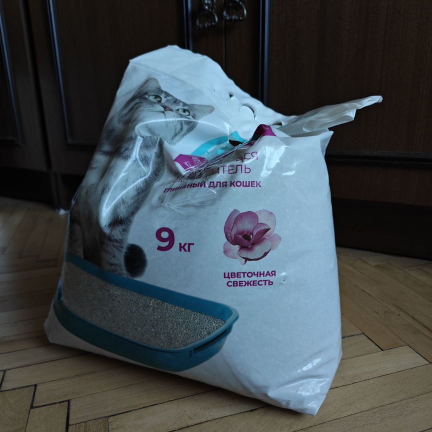 9кг кошачьего наполнителя Pet Pride