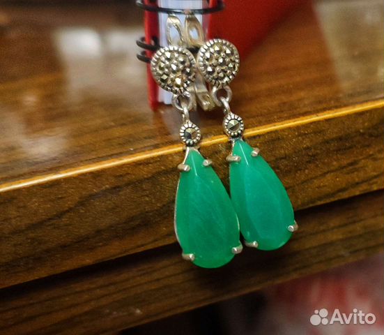 Серебряные серьги с изумрудом купить в Санкт-Петербурге | Личные вещи ...