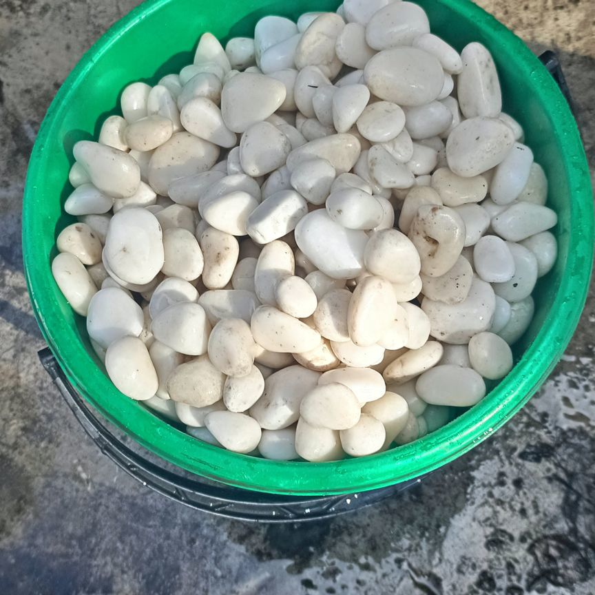 Галька морская белая