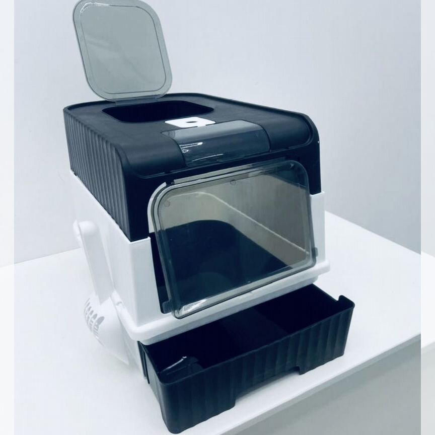 Лоток для кошек большой с выдвижным поддоном