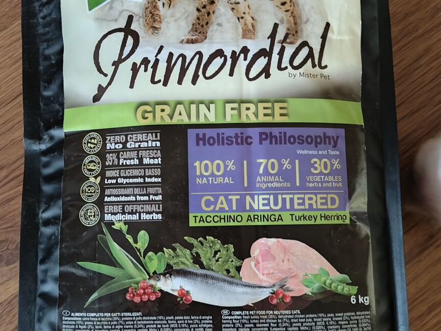 Корм для кошек primordial 6кг
