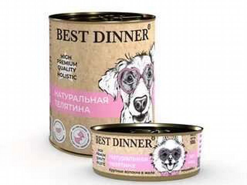 Best Dinner консервы для собак натур. телятина