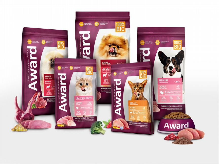 Корм для кошек и собак Авард Award от 1,5 до 12 кг