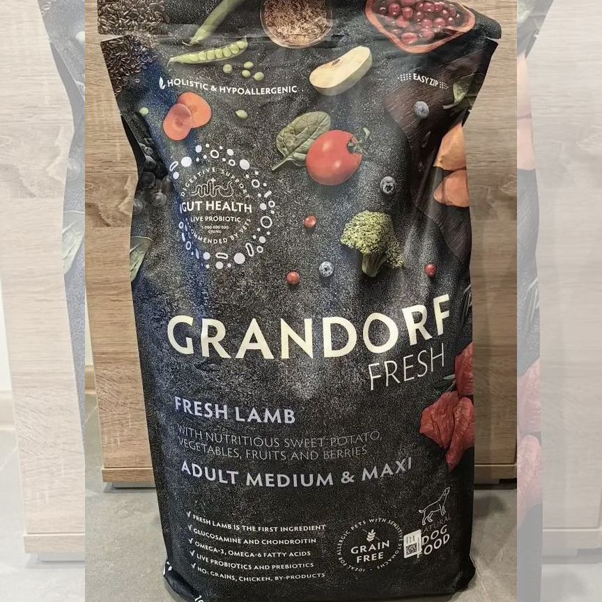 Корм Grandorf Fresh для собак с ягненком 10 кг