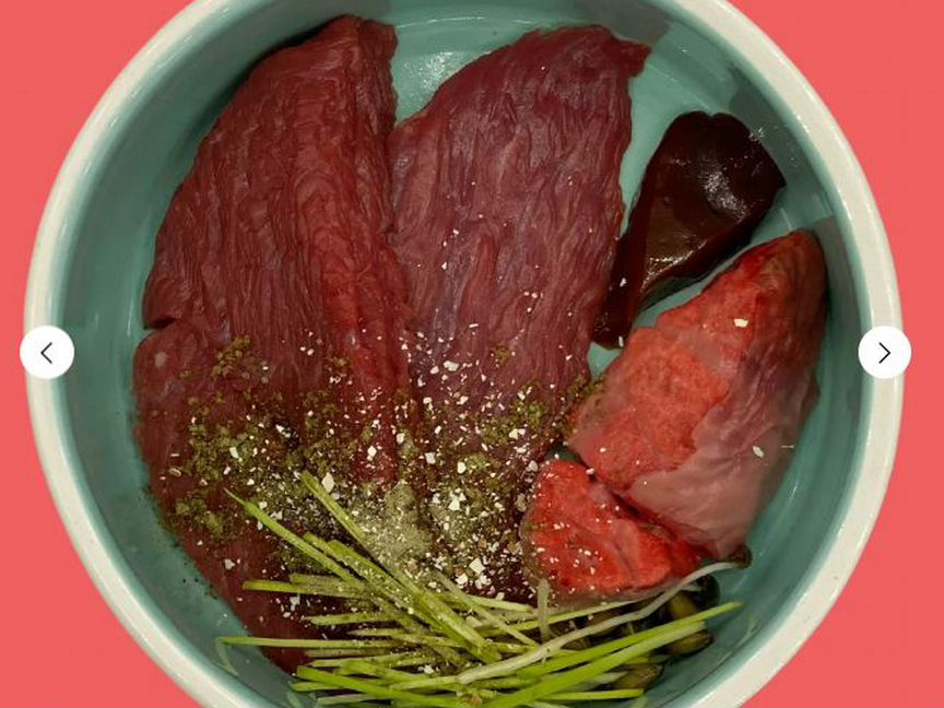 Говядина для кошек премиум (кусочки в фарше)