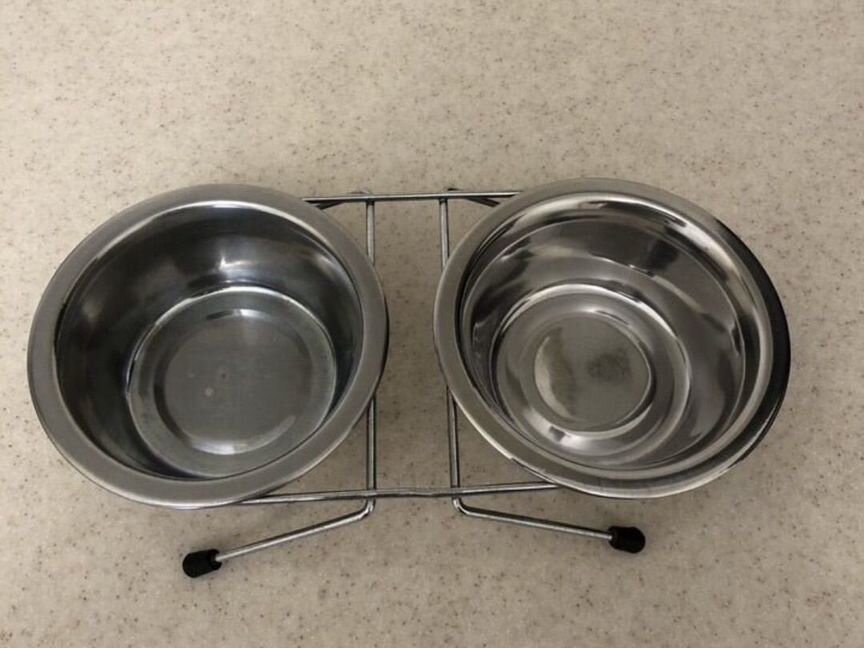 Миска двойная для животных собак и кошек