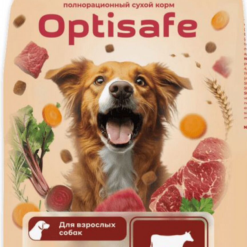 Сухой корм Оптисейф, для взрослых собак, мясное ассорти, 13кг