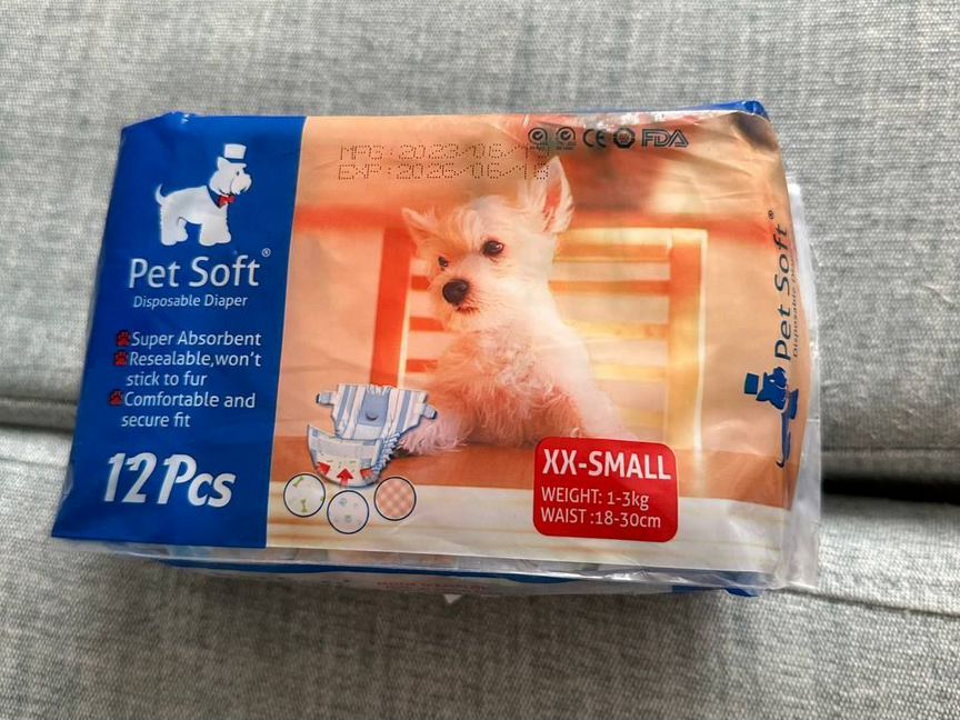 Подгузники для собак и кошек PET soft XXS 10 штук