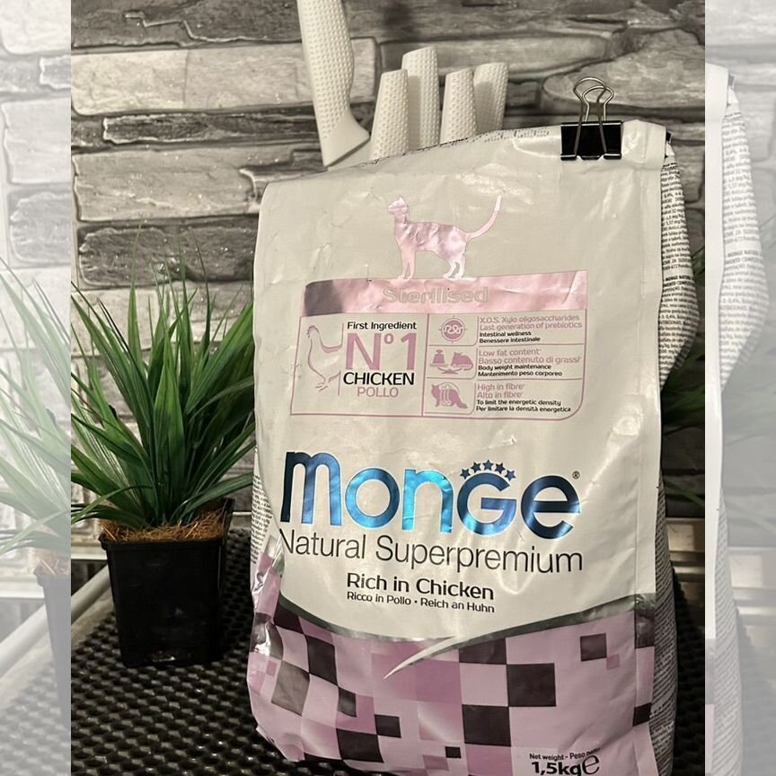 Корм для кошек monge sterilised 1.5 кг курица