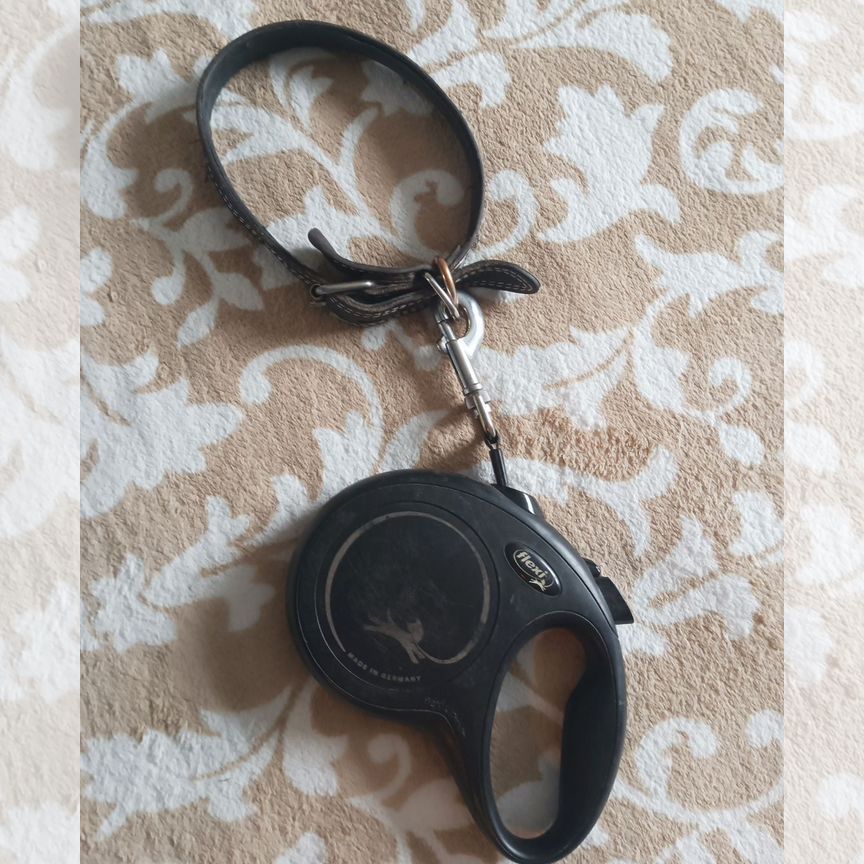 Поводок рулетка ошейник для собак