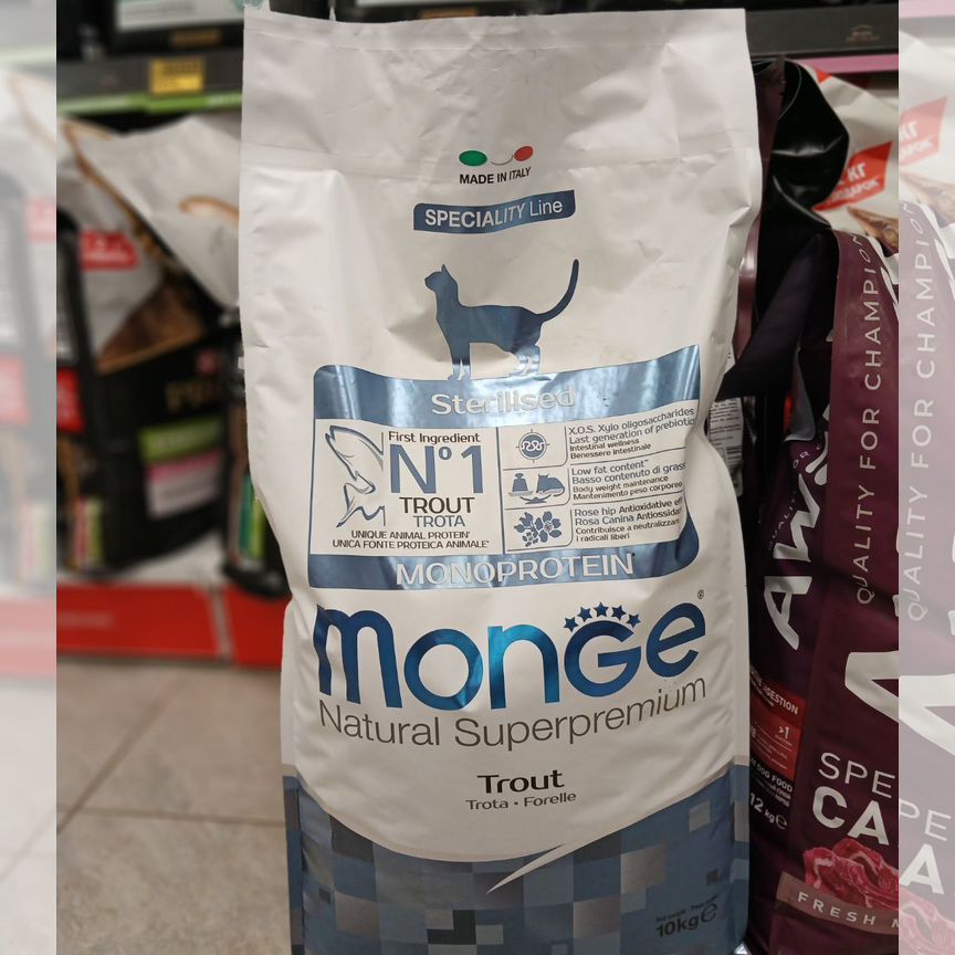 Сухой корм для кошек Monge с рыбой 10кг