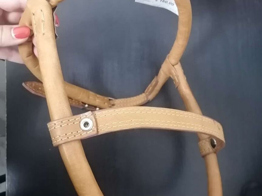 Шлейка чау - чау, водилка, круглое сечение, кожа