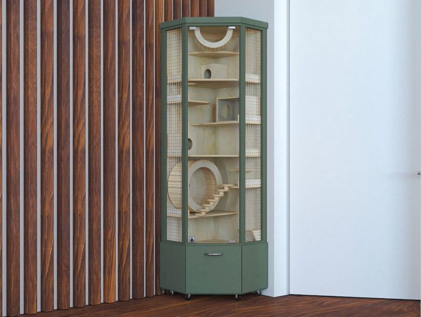 Угловая витрина клетка для грызунов шиншилл 13