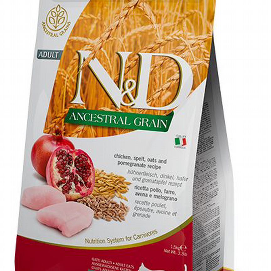 Farmina N&D ancestral grain adult 1.5kg Курица, сп
