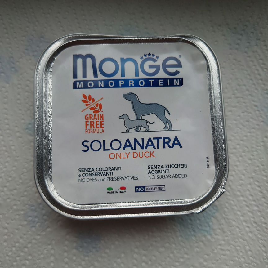Monge паштет (утка) для собак