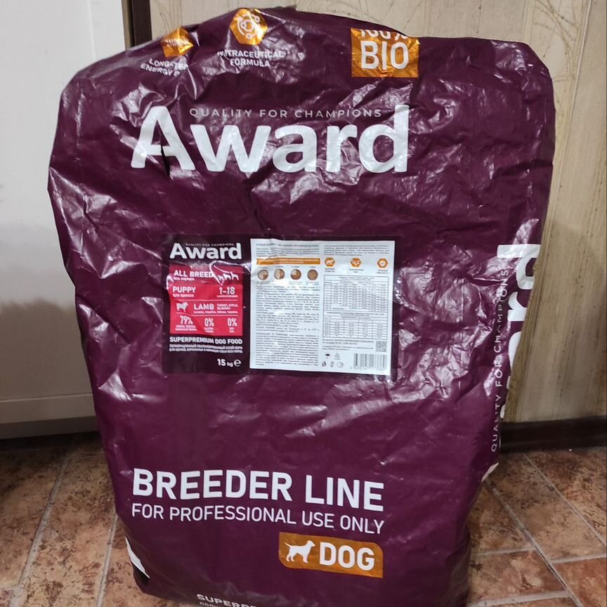 Корм для щенков всех пород Award super premium 4кг