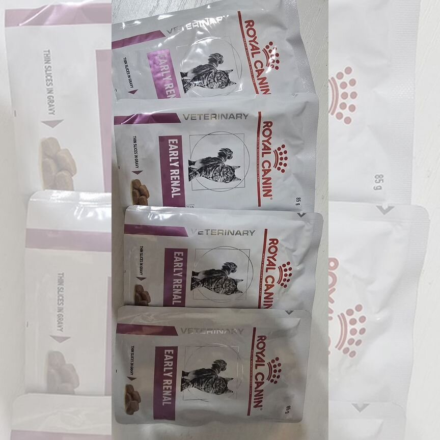 Корм для кошек early renal и паштет royal canin