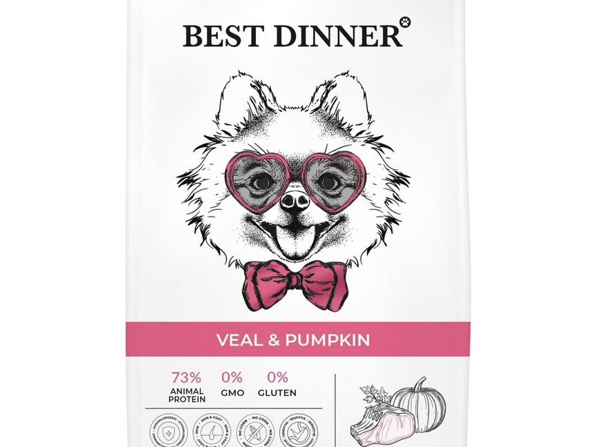 Best Dinner сухой корм для собак малых пород с Тел