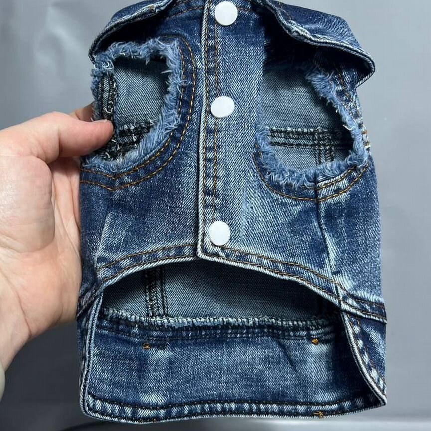 Джинсовая жилетка джинсовка для мелких собак Новая