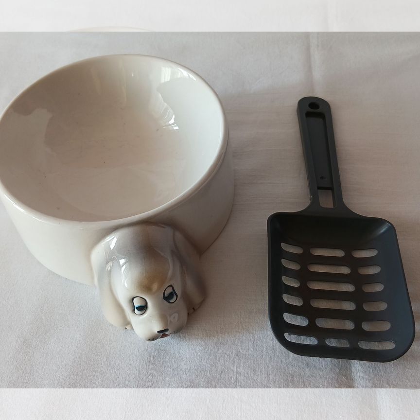 Керамическая миска и совок для Вашего питомца