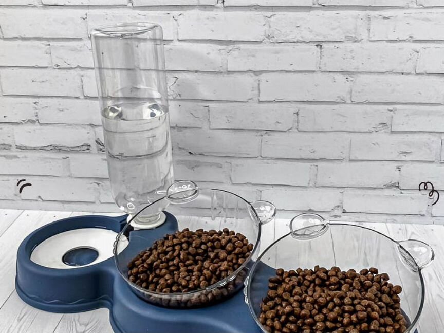 Опт Миска для кошек собак на подставке с поилкой