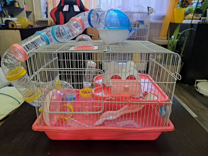 Клетка для хомяка с трубами