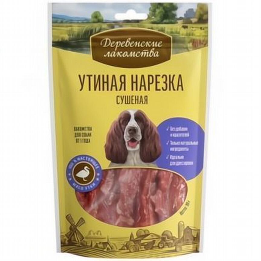 Деревенские лакомства утиная нарезка сушеная, 90г