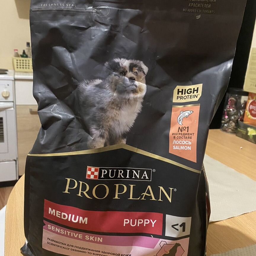 Корм для собак pro plan puppy лосось