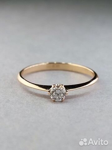 Золотое кольцо с бриллиантом 0.14ct купить в Санкт-Петербурге | Личные вещи | Авито
