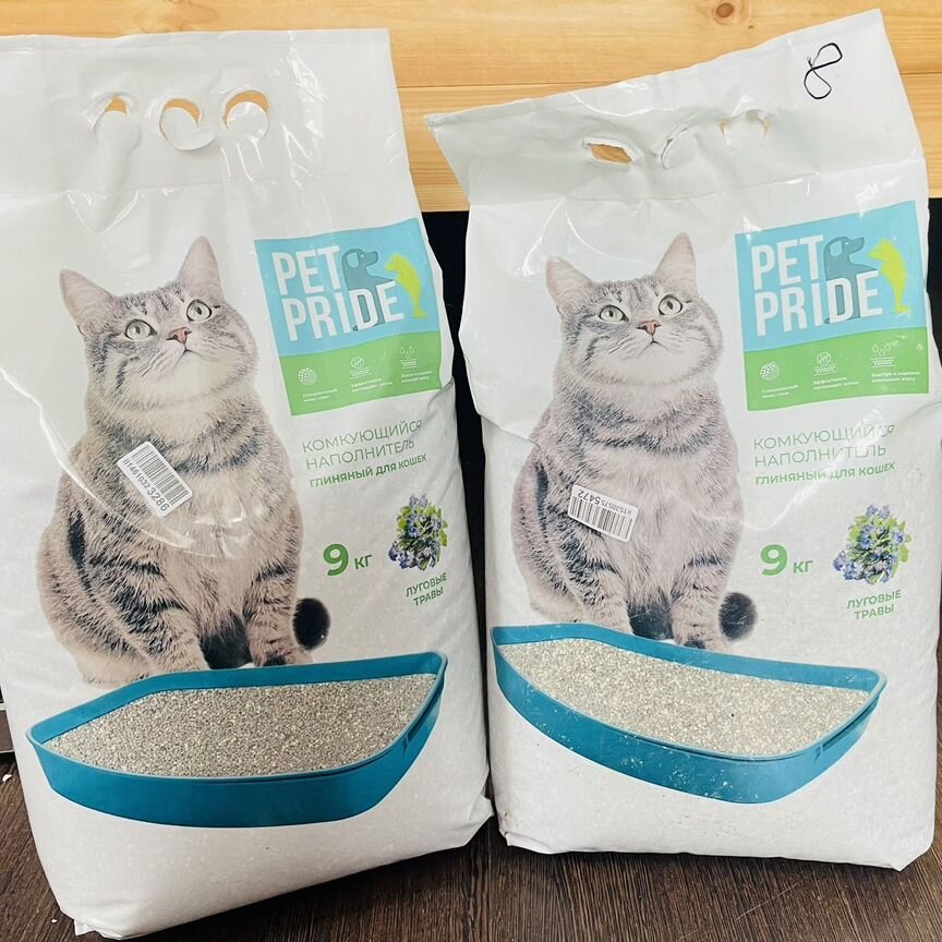 Наполнитель Глиняный Комкующийся Травяной 9000г