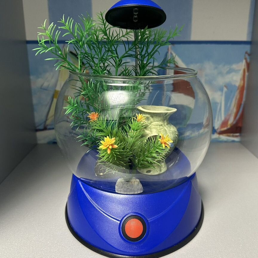 Аквариум 2 л с подсветкой и декором