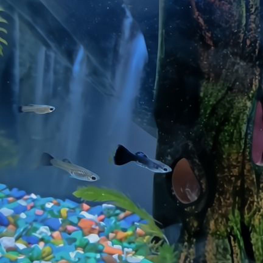 Гуппи синие