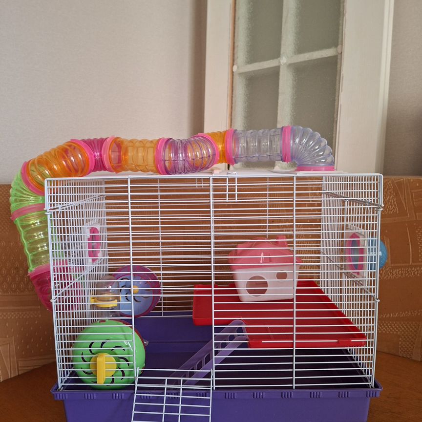 Клетка для хомяка с трубами