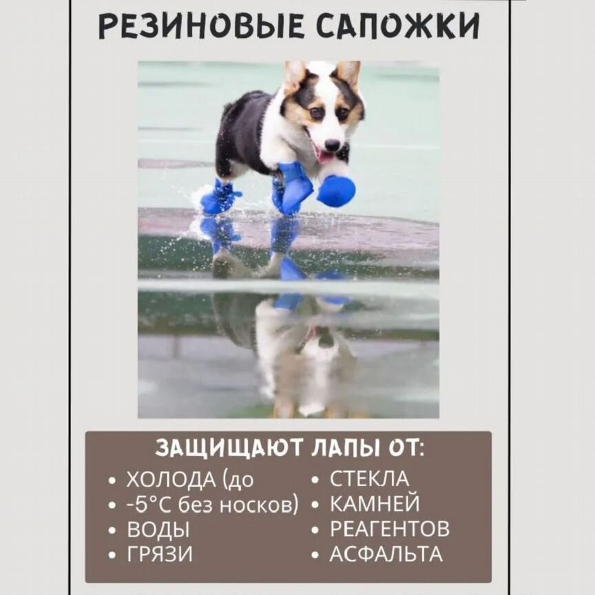 Обувь для собак XL(резиновые сапожки для собак)