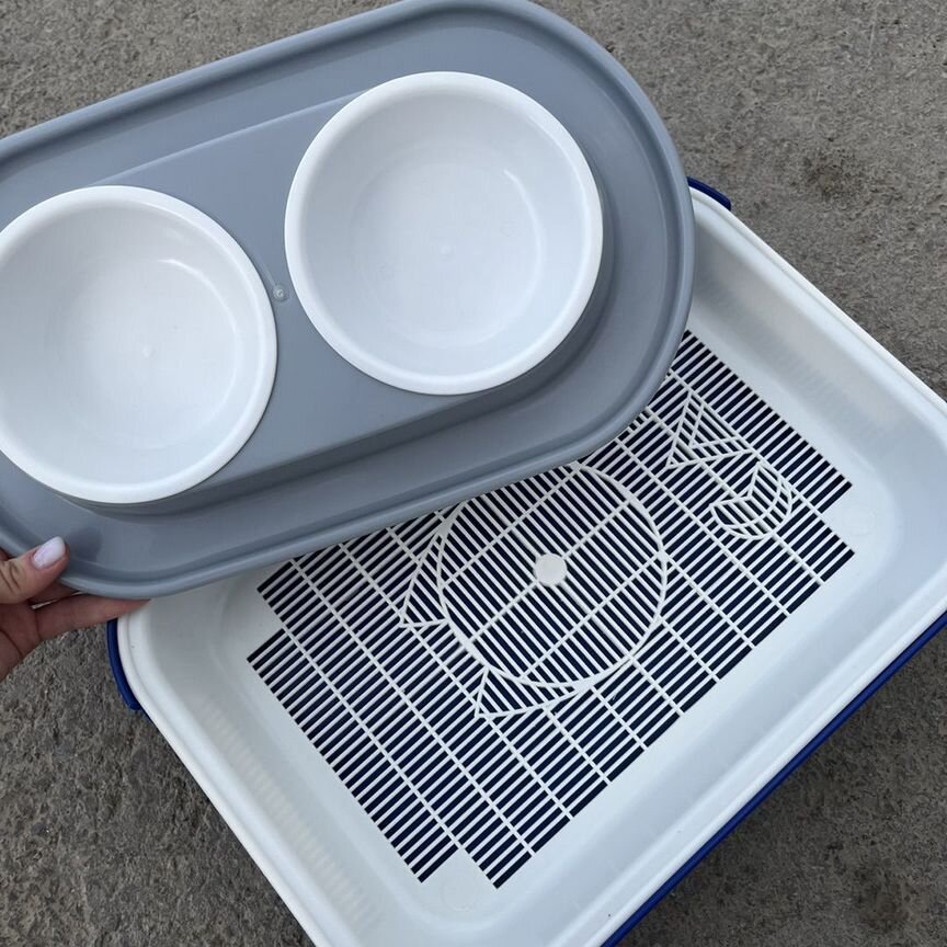 Миска и лоток для кота