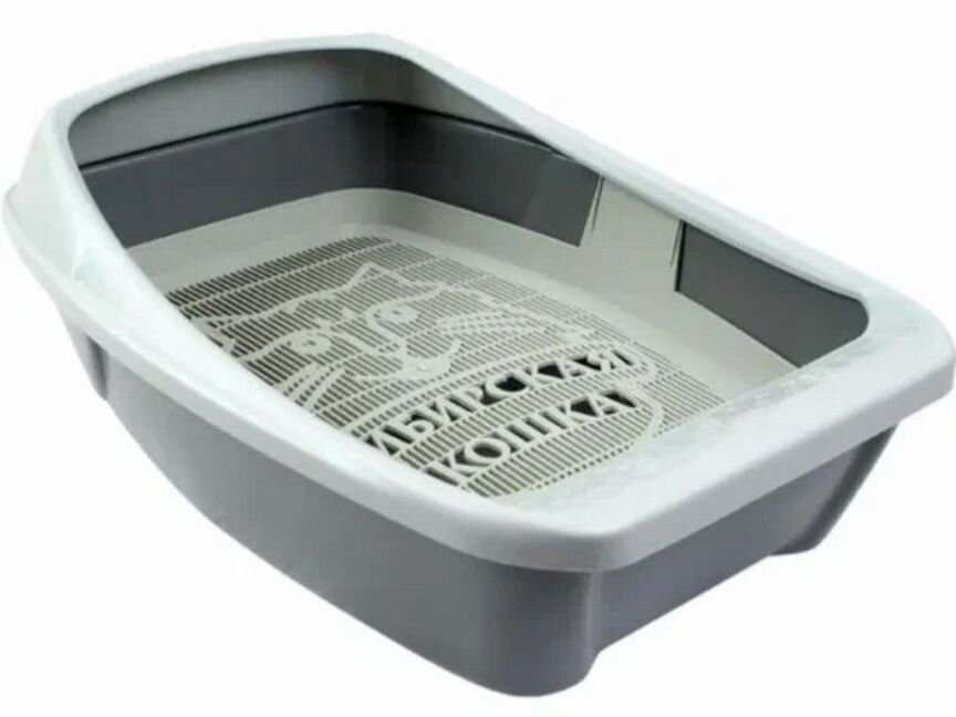 Лоток для кошек глубокий с сеткой и бортиком