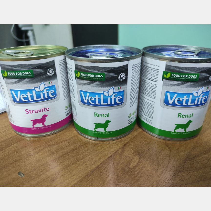 Корм VetLife Renal и Struvite для собак